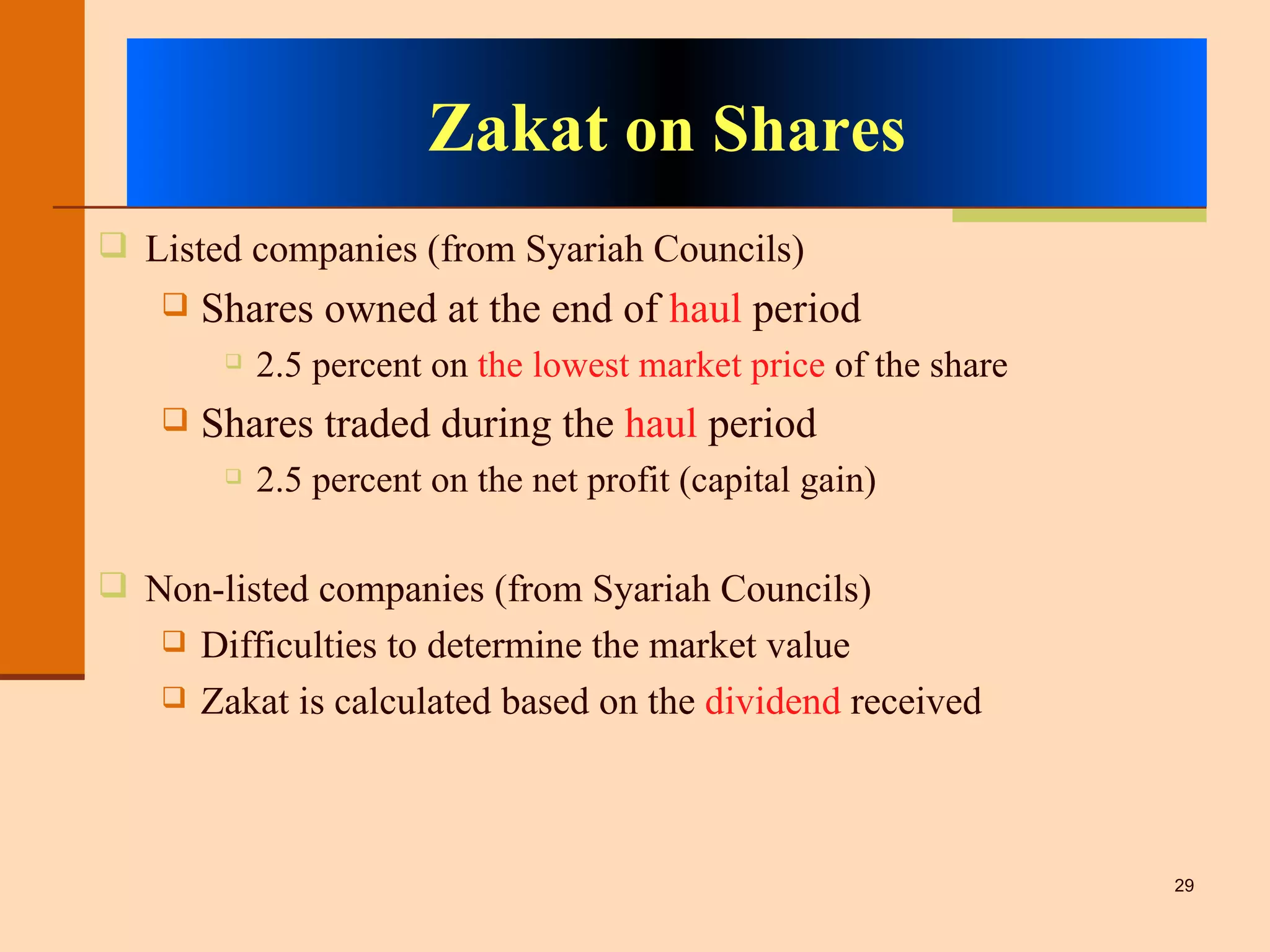 types of zakat and calculation | PPT