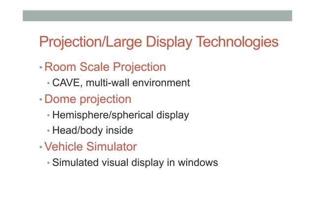 COMP 4010 - Lecture4 VR Technology - Visual and Haptic Displays | PPT