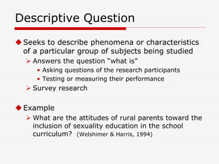 Understanding the Research Process (Statement of the Problem) | PPT