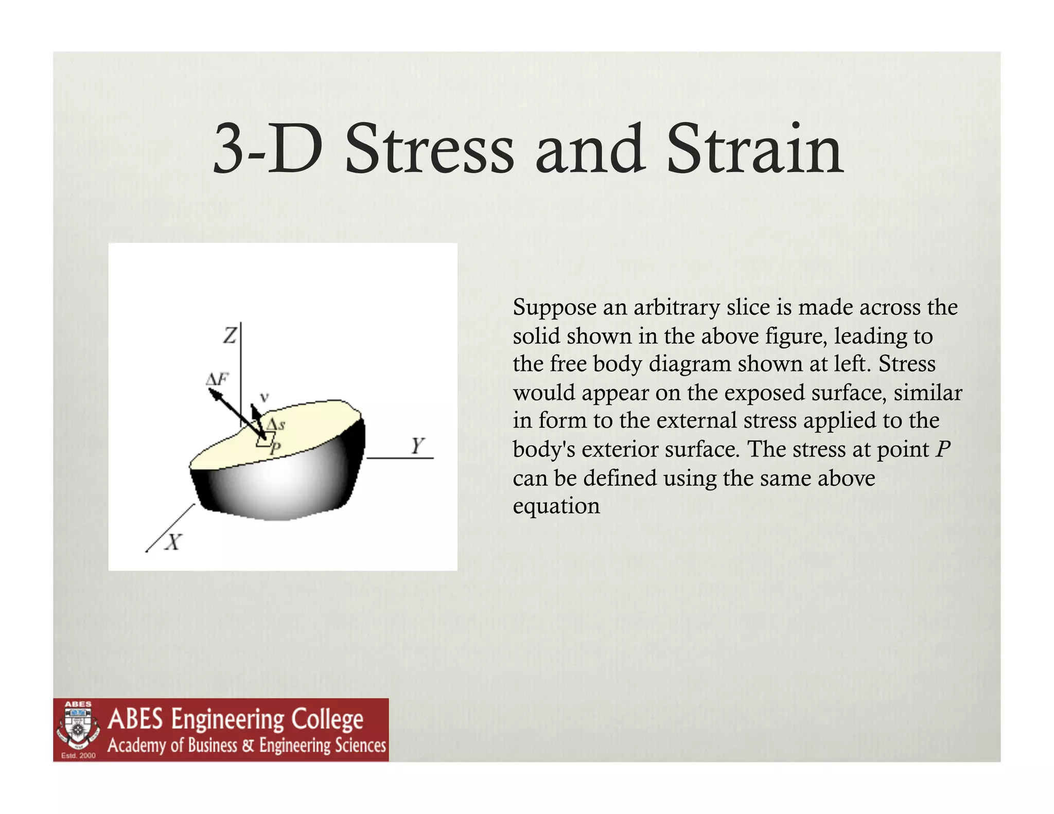 Lecture 4 3 d stress tensor and equilibrium equations | PDF