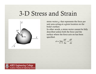 Lecture 4 3 d stress tensor and equilibrium equations | PDF