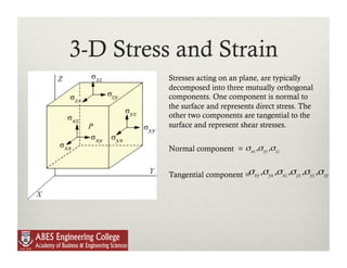 Lecture 4 3 d stress tensor and equilibrium equations | PDF