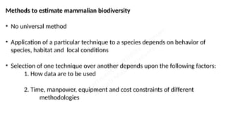 Lecture 47 Sampling Methods for Mammals.pptx