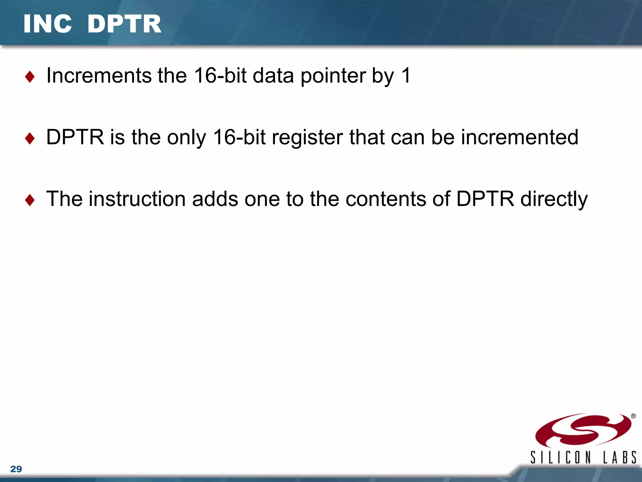 Lecture 4 (8051 instruction set) rv01 | PPT