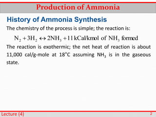 Lecture 4 Ammonia Production.ppt | Commodities | Economy