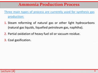 Lecture 4 Ammonia Production.ppt | Commodities | Economy