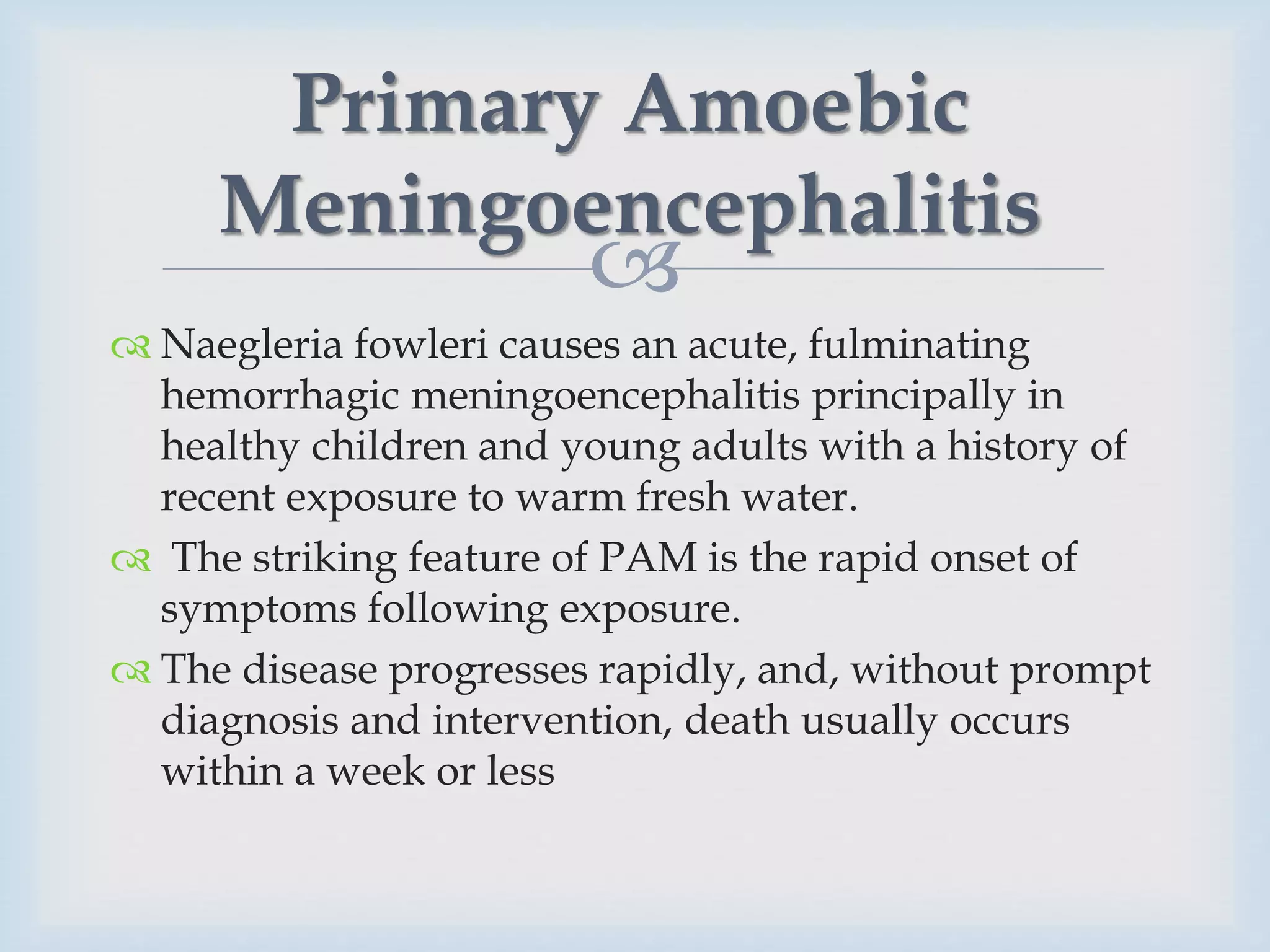 amoeba infecting brain and eyes | PPTX