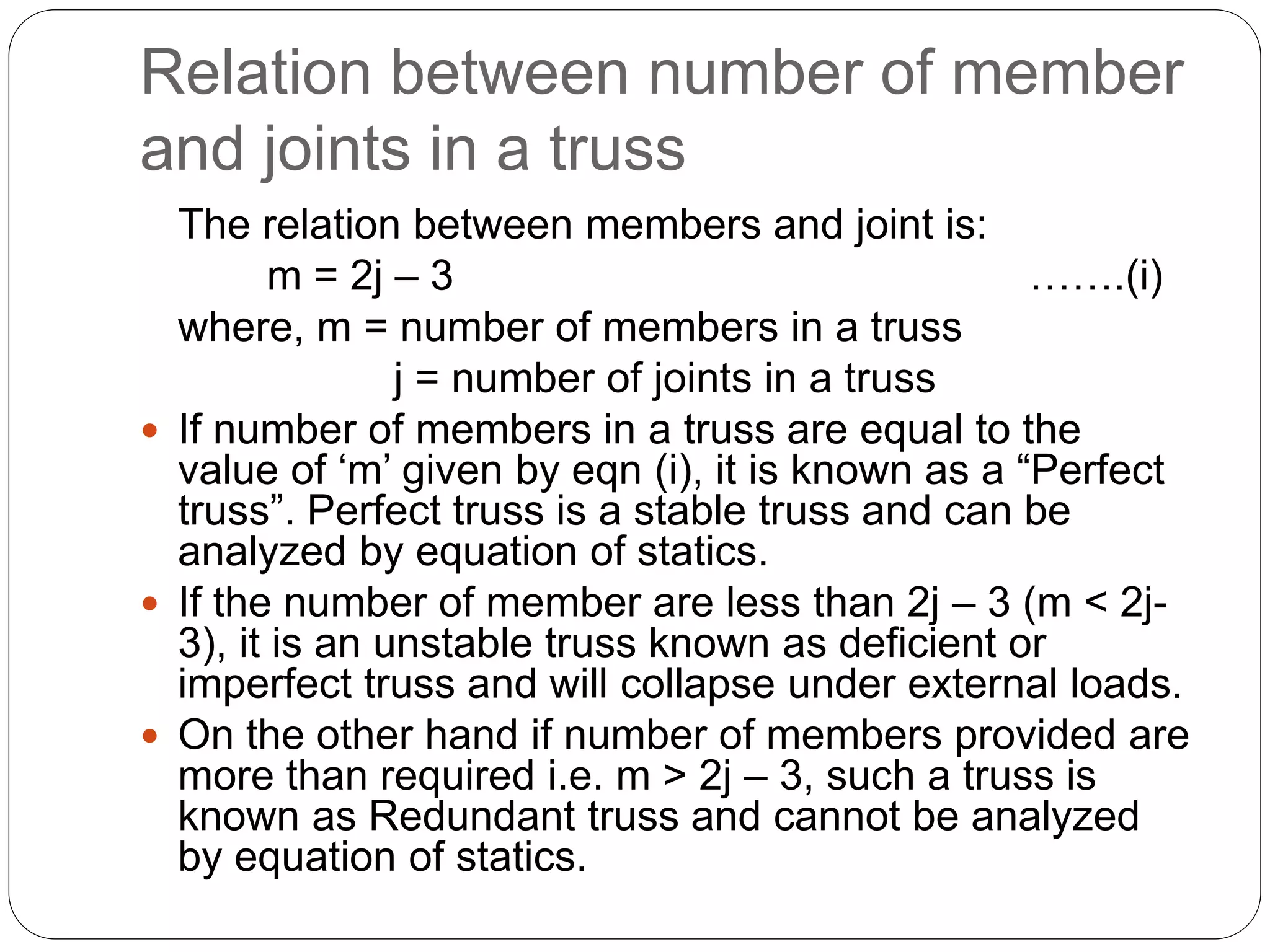Structure Design-I ( Analysis of truss by method of joint.) | PPTX