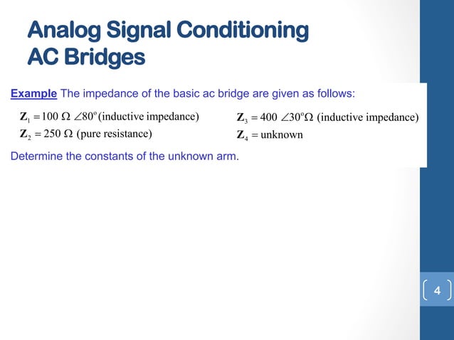 Lecture 4 b signalconditioning_ac bridge | PDF | Physics | Science
