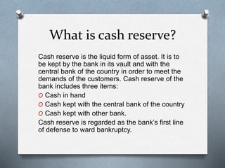 Lecture 4 commercial bank, cash reserve,credit creation | PPTX
