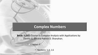 Lecture # 4 (Complex Numbers).pdf deep learning | PPT