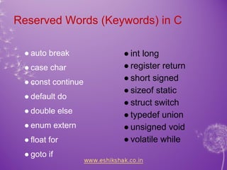 Lecture 4 constants_variables | PPT
