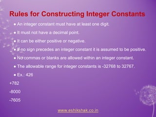 Lecture 4 constants_variables | PPT