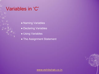 Lecture 4 constants_variables | PPT