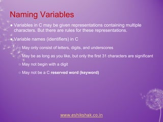 Lecture 4 constants_variables | PPT