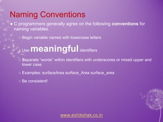 Lecture 4 constants_variables | PPT