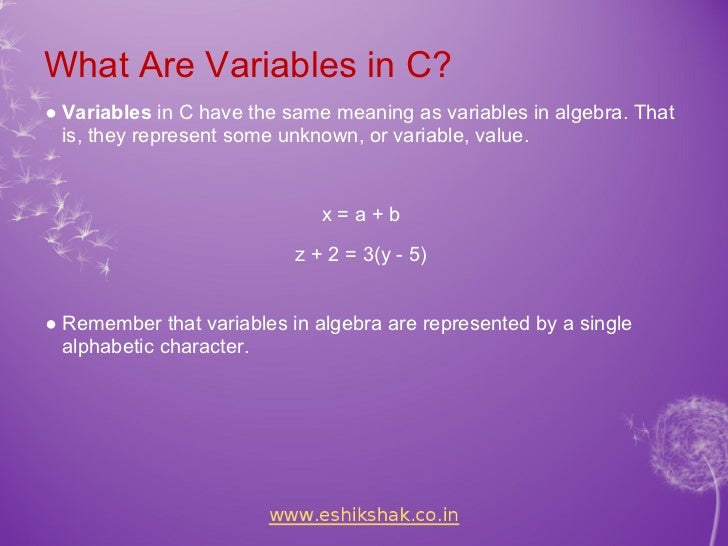 Lecture 4 Constants Variables