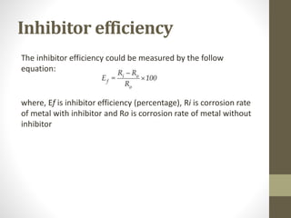 inhibition in erosive corrosion technologies | PPTX