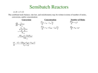 Semi batch reactor presentation for chemical engineering | PPT
