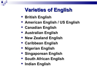 Lecture 4 english around the world | PPT