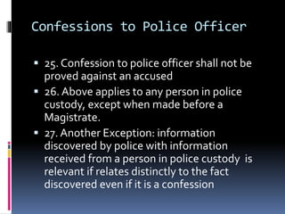 Lecture 4: Relevancy of Admissions & Confessions | PPTX