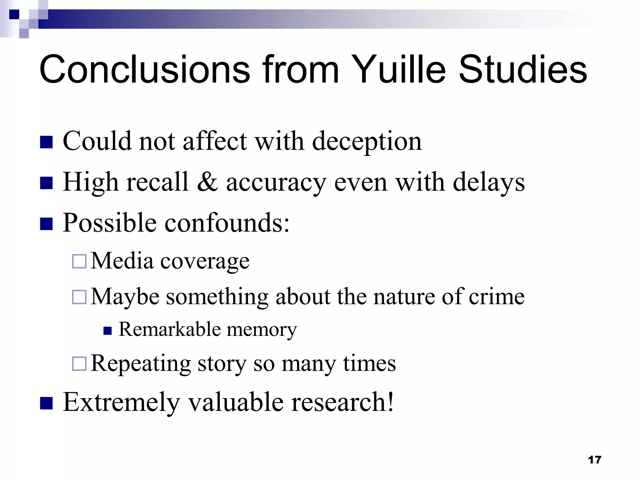 Forensic Psychology:Eye Witness Testimony | PDF