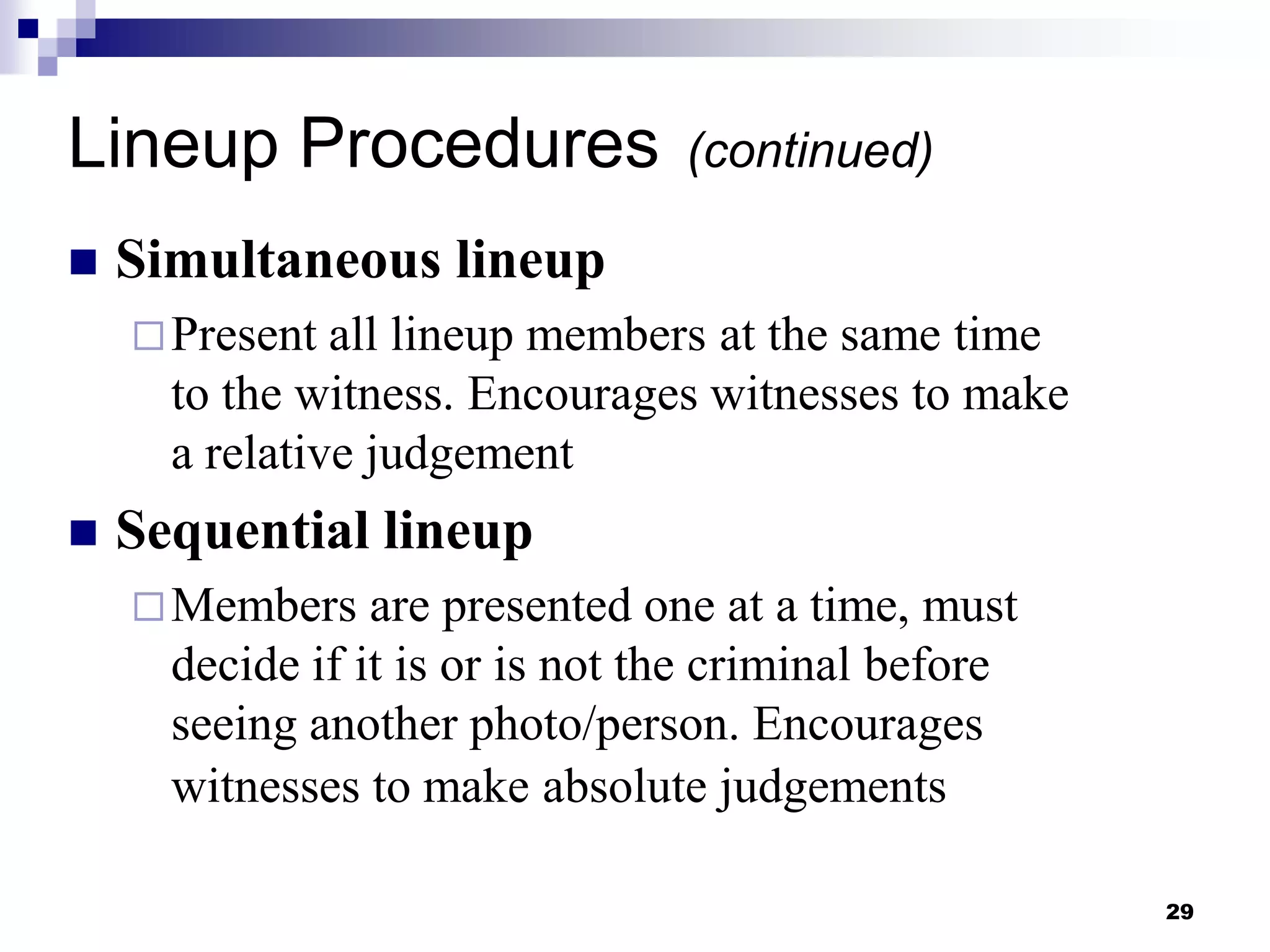 Forensic Psychology:Eye Witness Testimony | PDF