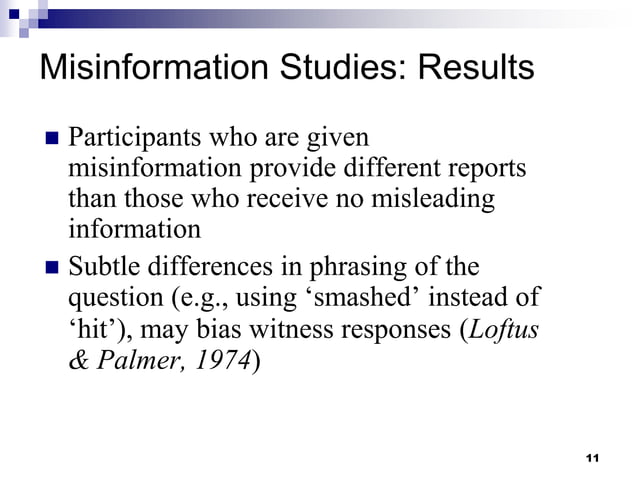 Forensic Psychology:Eye Witness Testimony | PDF