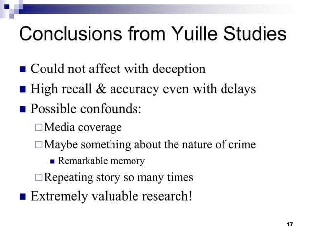 Forensic Psychology:Eye Witness Testimony | PDF