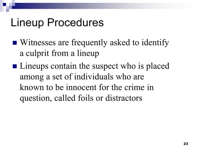 Forensic Psychology:Eye Witness Testimony | PDF