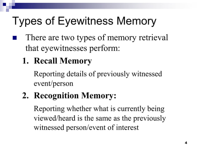 Forensic Psychology:Eye Witness Testimony | PDF