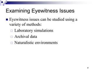 Forensic Psychology:Eye Witness Testimony | PDF