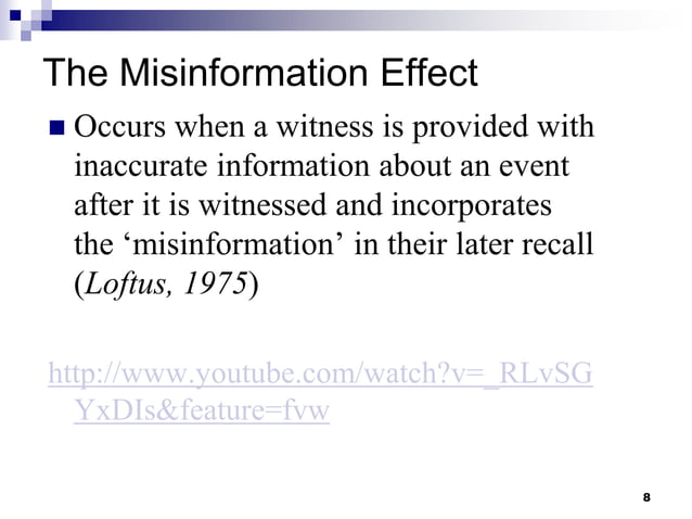 Forensic Psychology:Eye Witness Testimony | PDF