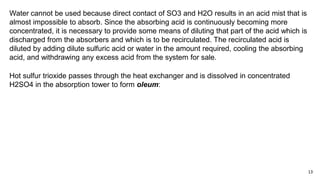 Lecture 4 (H2SO4), it is manufacturing and description | PDF