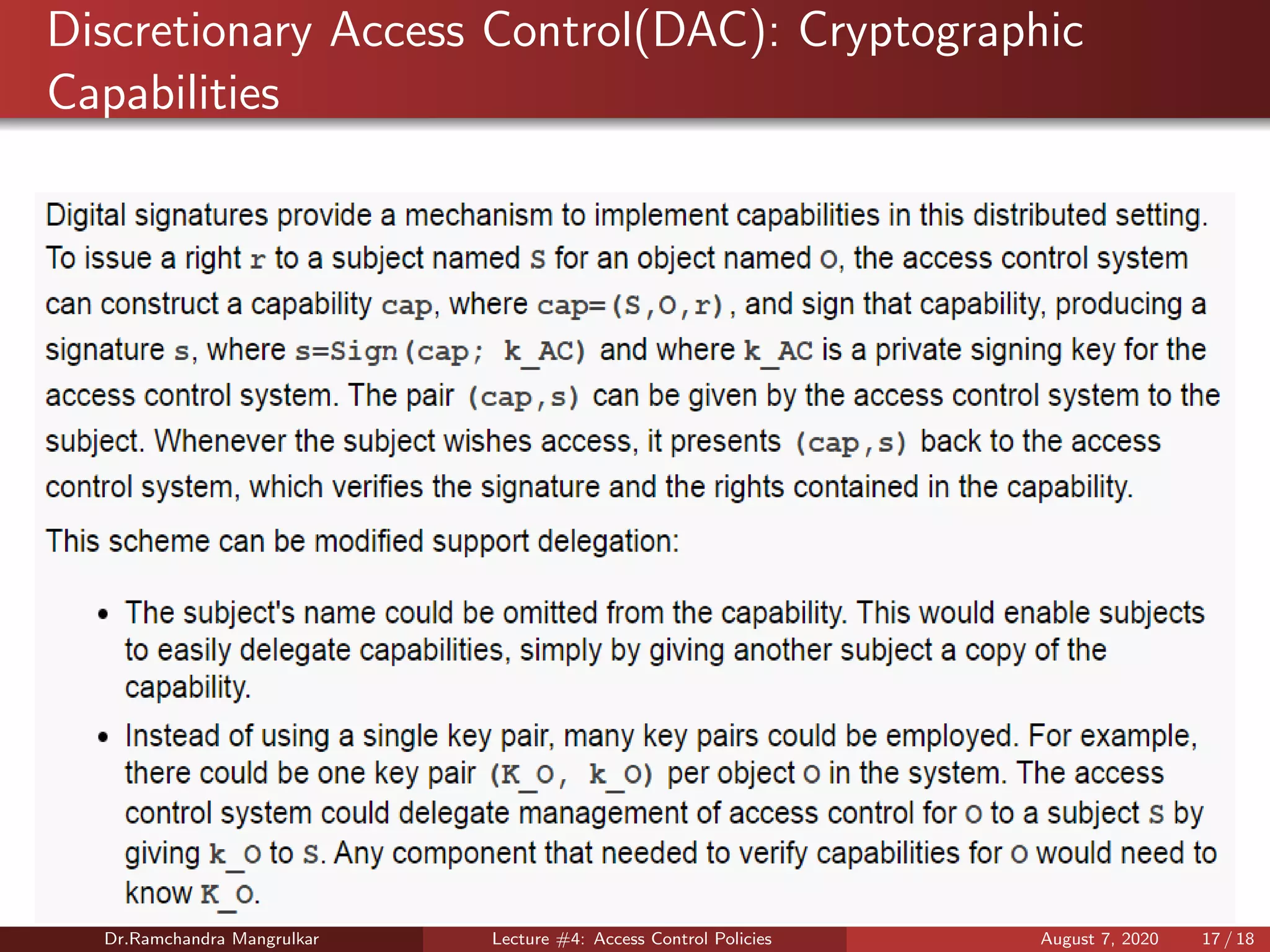 Lecture #4: Access Control Policies | PDF
