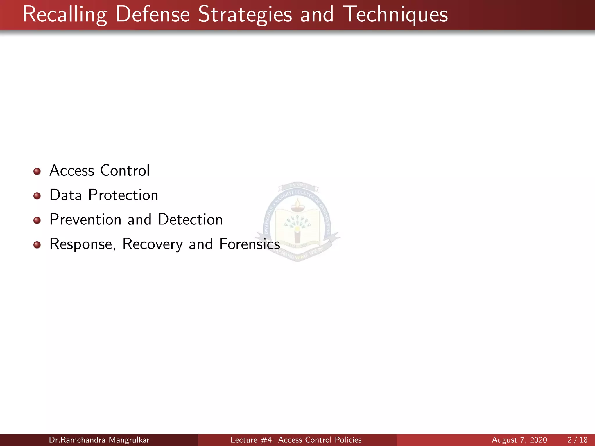 Lecture #4: Access Control Policies | PDF