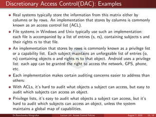 Lecture #4: Access Control Policies | PDF