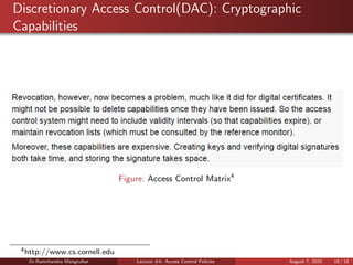 Lecture #4: Access Control Policies | PDF