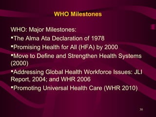 Lecture 4 international un agencies and health | PPT