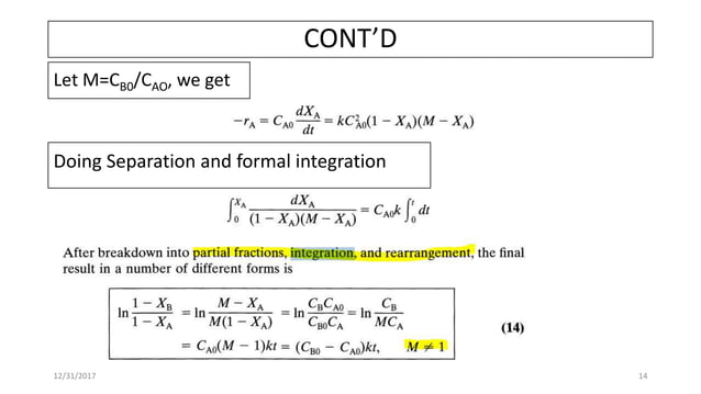 Interpretation of batch rate equations | PPTX