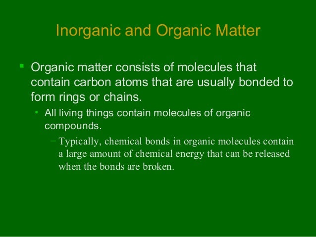 What is inorganic matter - quadgar