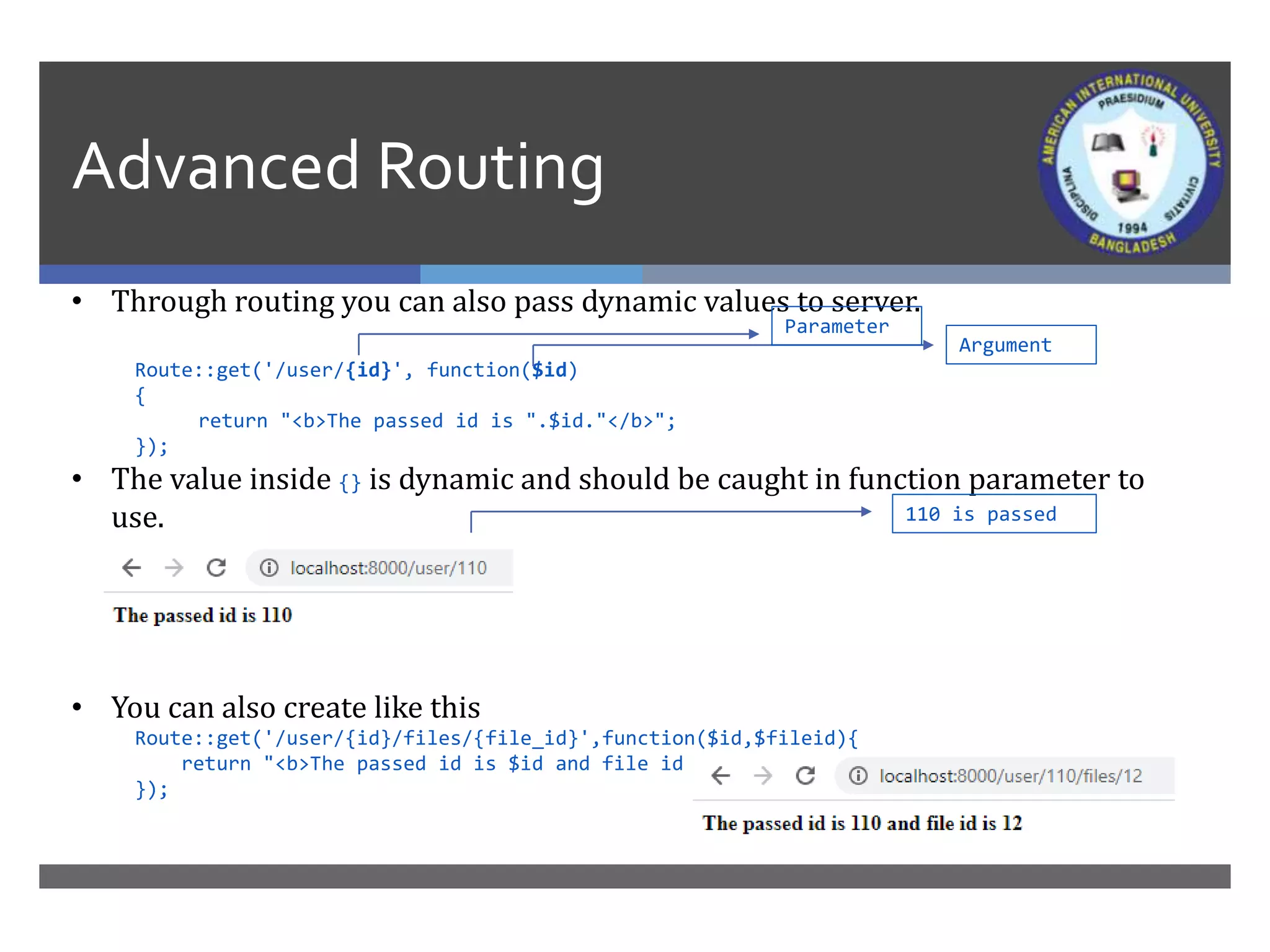 Lecture 4_Laravel Controller and Data Pass-Route.pptx Lecture 4_Laravel Controller and Data Pass-Route.pptx