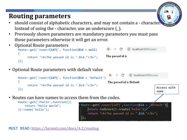 Lecture 4_Laravel Controller and Data Pass-Route.pptx | Web Development | Internet