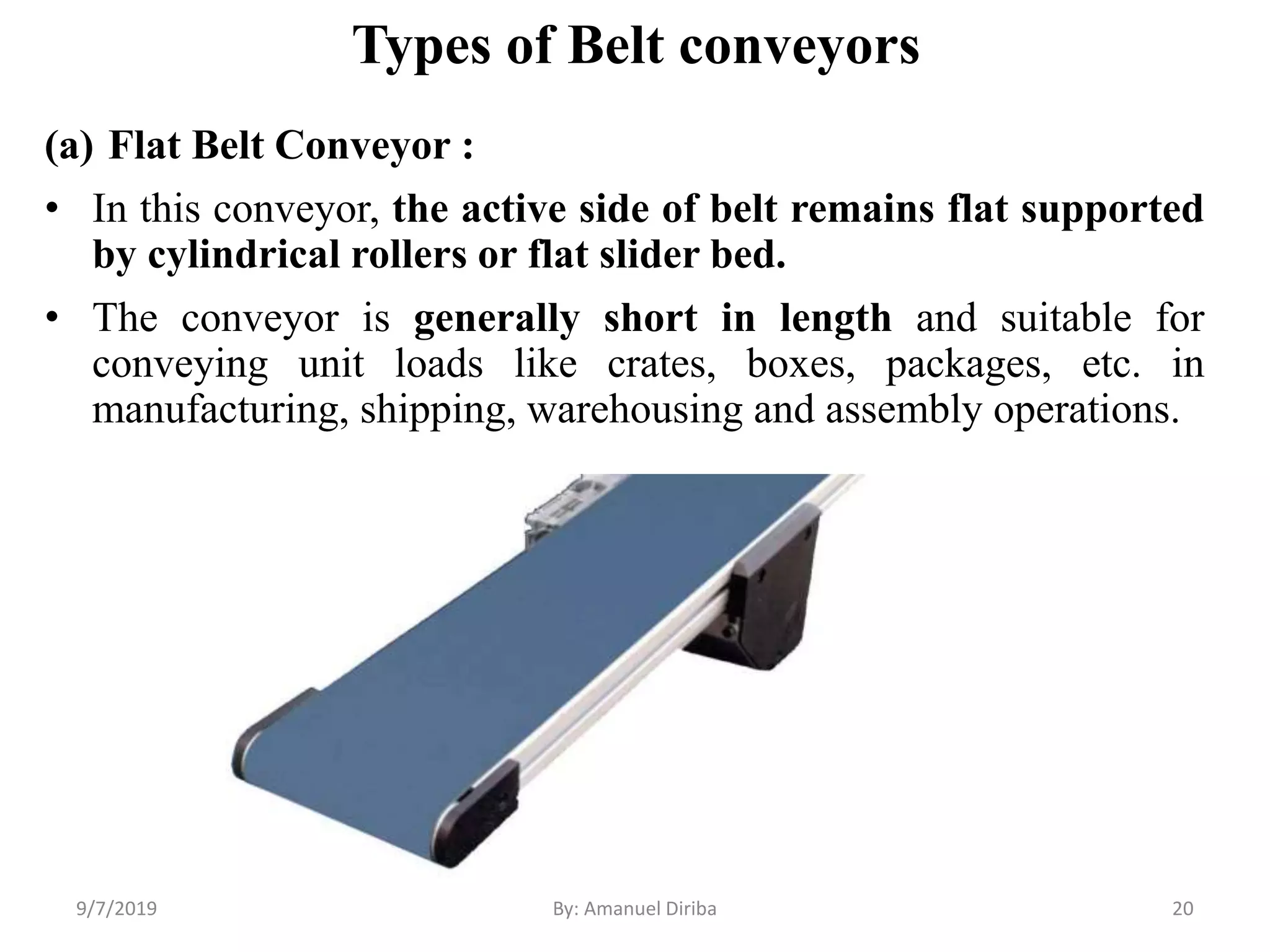 Lecture 4 Material Handling Equipment (Conveyors) | PPTX