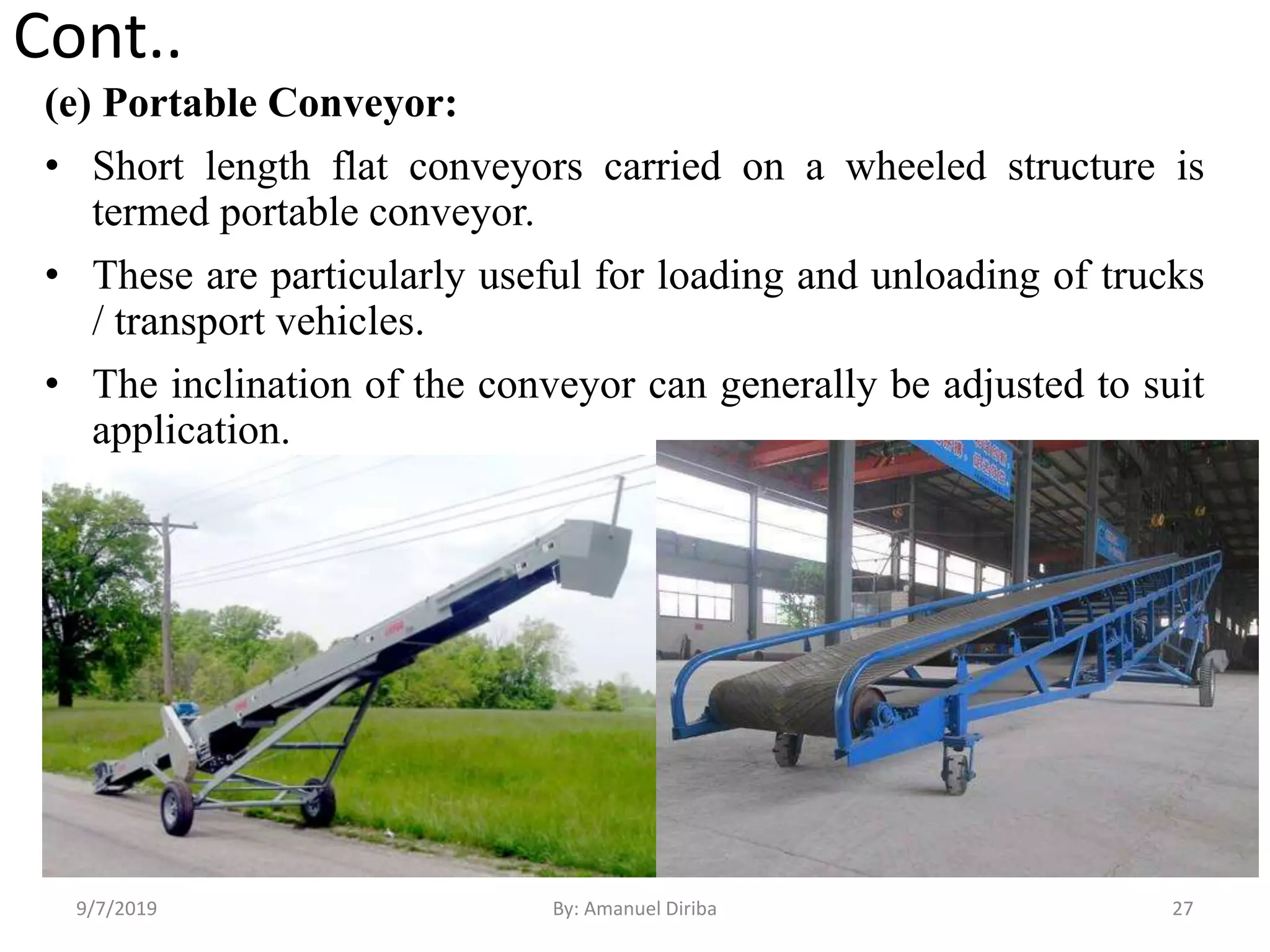 Lecture 4 Material Handling Equipment (Conveyors) | PPTX
