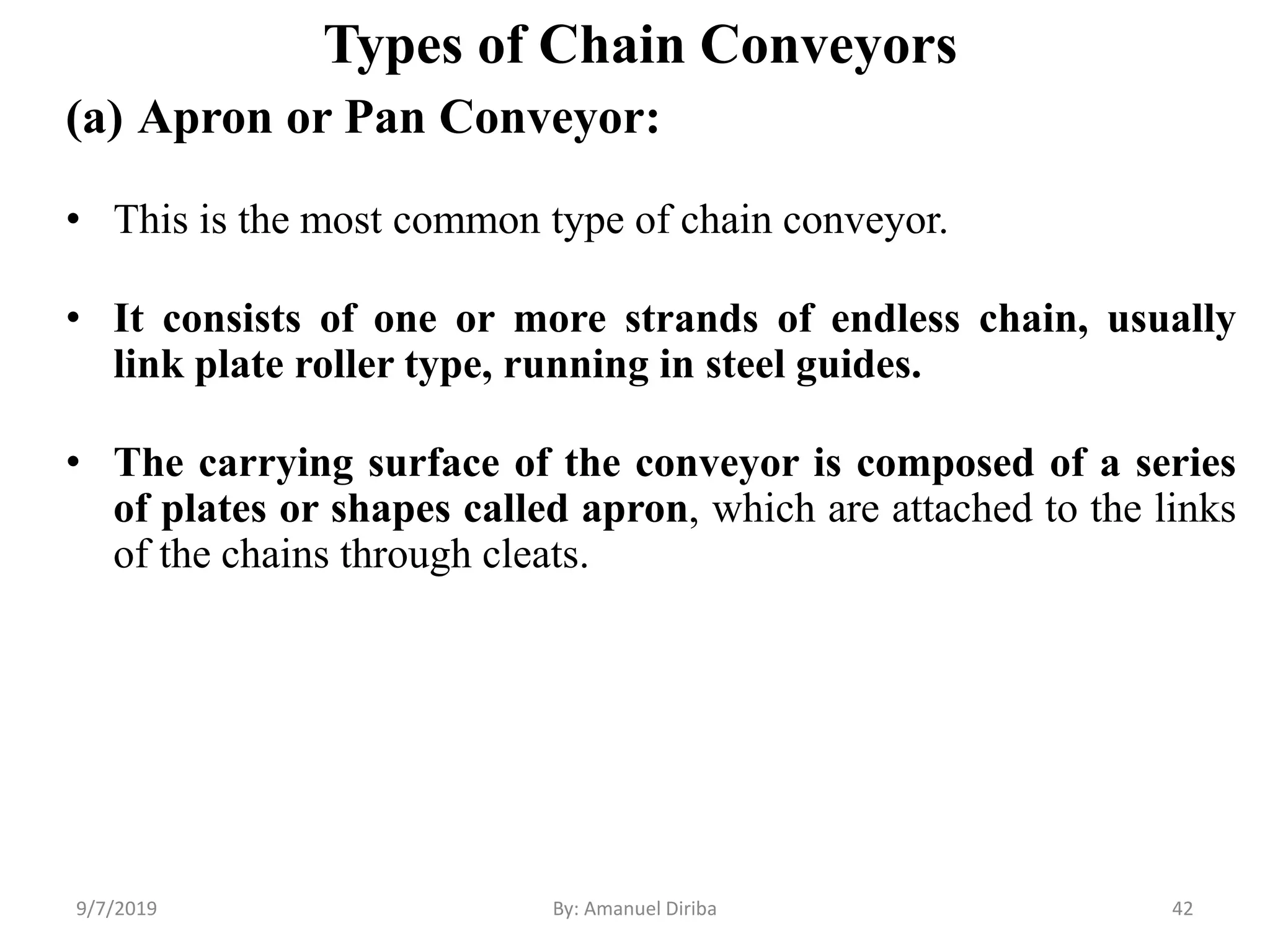 Lecture 4 Material Handling Equipment (Conveyors) | PPTX