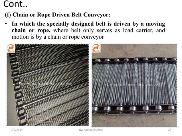Lecture 4 Material Handling Equipment (Conveyors) | PPTX
