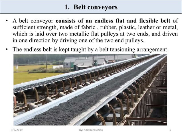 Lecture 4 Material Handling Equipment (Conveyors) | PPTX