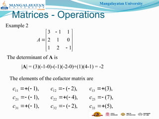 The Determinant and inverse of the Matrix | PPTX