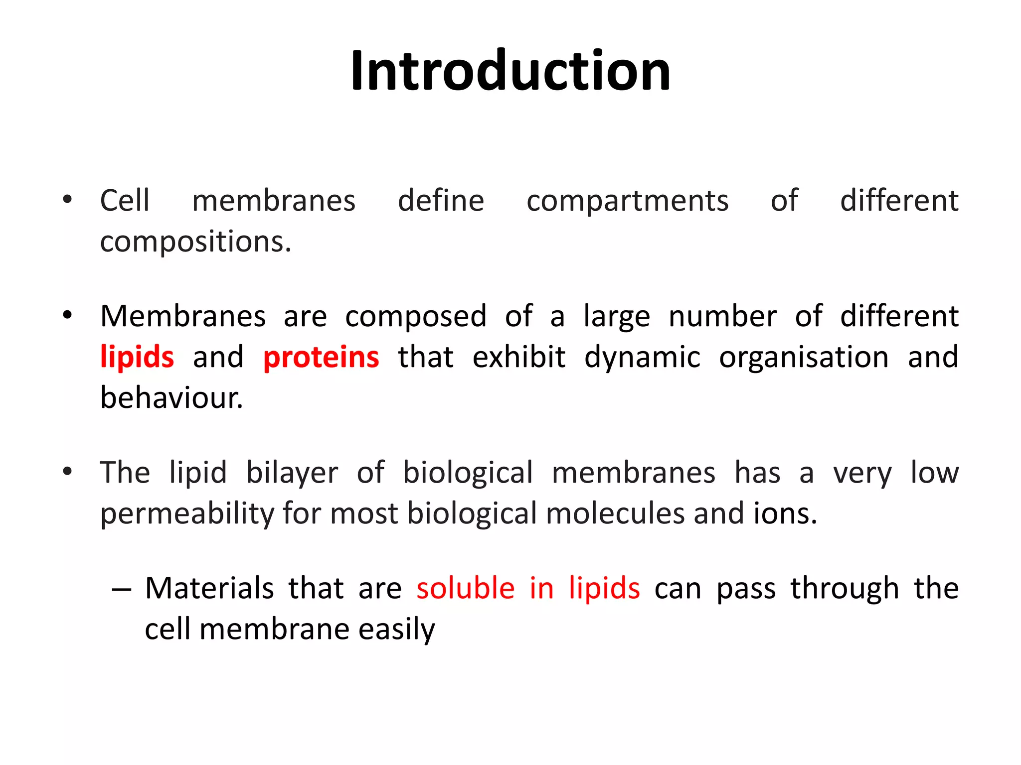 Lecture 4 Membrane Structure and Membrane Transport of Small Molecules ...